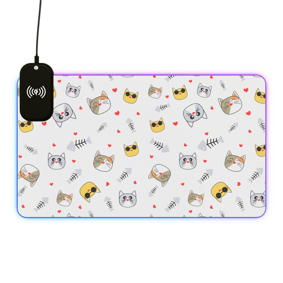 Customizable LED Gaming Mat With Wireless Charging - Etsy