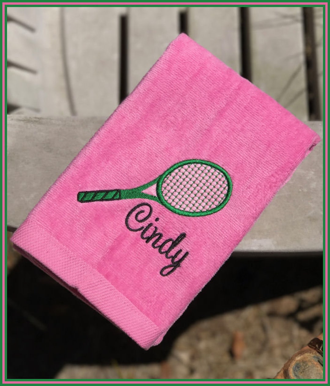 Tennis Towel Embroidered Sweat Towel With Racket Personalized - Etsy