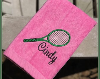 Tennis Towel Team Tennis Embroidered Sweat Towel With Double Rackets ...