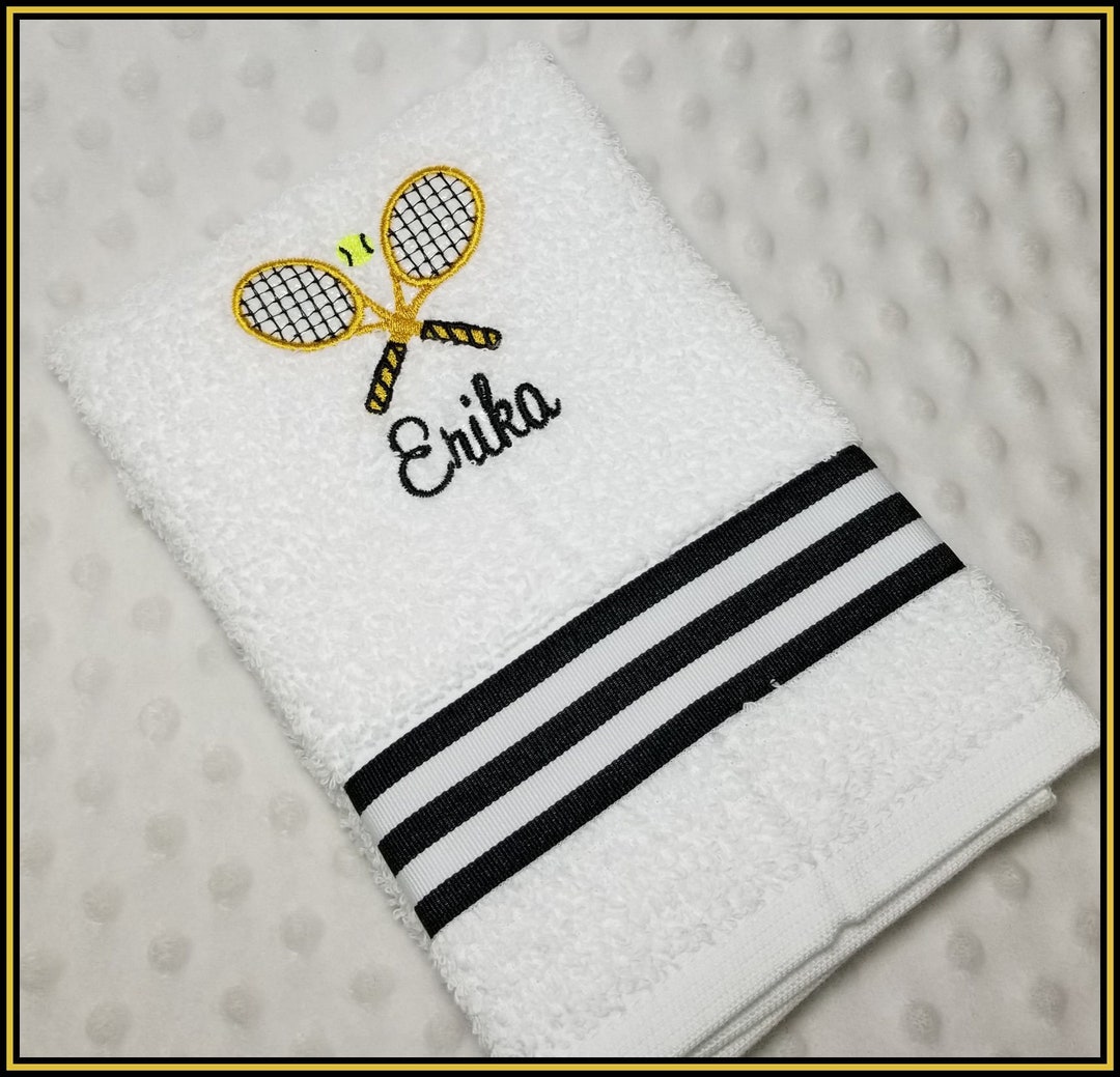 Tennis Towel Embroidered Sweat Towel Personalized Team Tennis Crossed ...