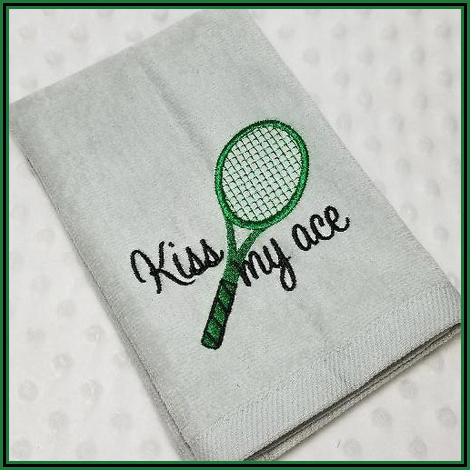 Personalized Tennis Racket Sweat Towel With Racket Kiss My Ace - Etsy