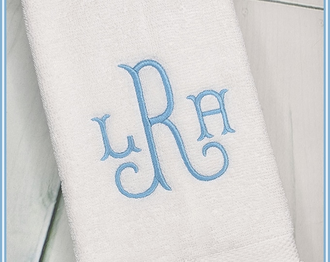 Vintage Monogram Hemstitch Linen Guest Towel, Fingertip Towel ...