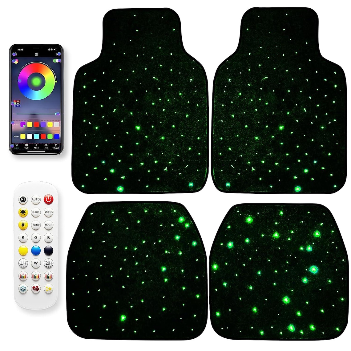 Starlight LED Car Floor Mats: Universal Fit RGB Ambient Lighting Kit - Etsy