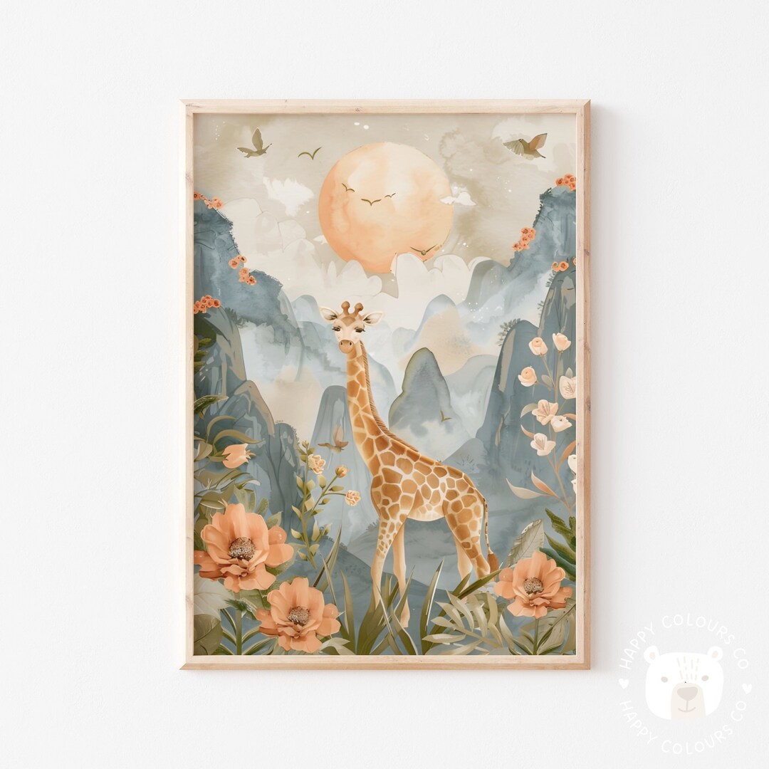 Boho Giraffe Print | INSTANT DOWNLOAD | Giraffe | Little Girl's Nursery ...