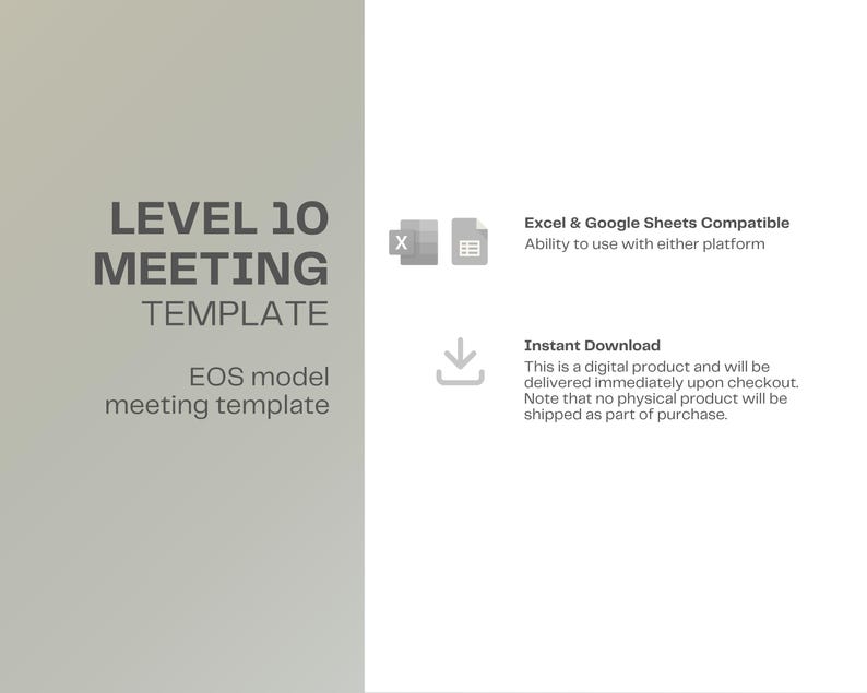 EOS Level 10 Meeting Template – Scorecard and Agenda (excel & Google ...