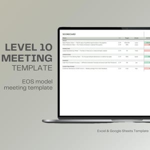 EOS Level 10 Meeting Template – Scorecard and Agenda (excel & Google ...