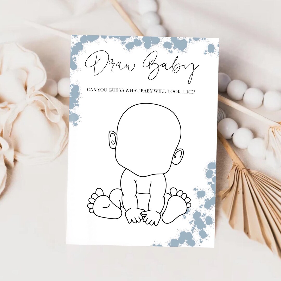 Baby Shower Game draw the Baby - Etsy