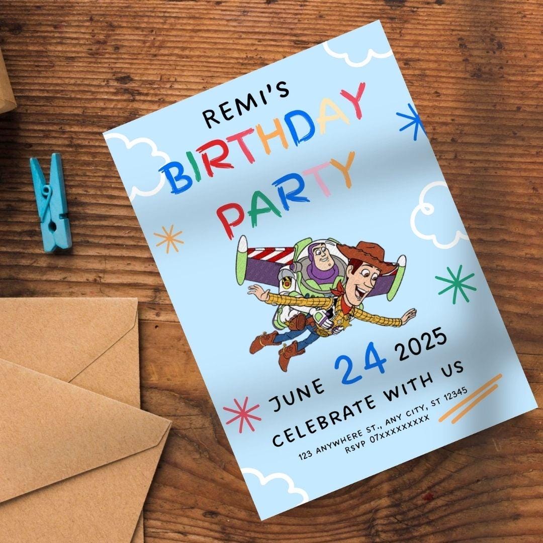 Toy Story Birthday Party Invitations - Etsy