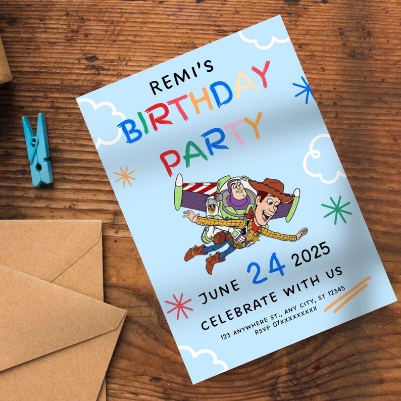 Toy Story Birthday Party Invitations - Etsy