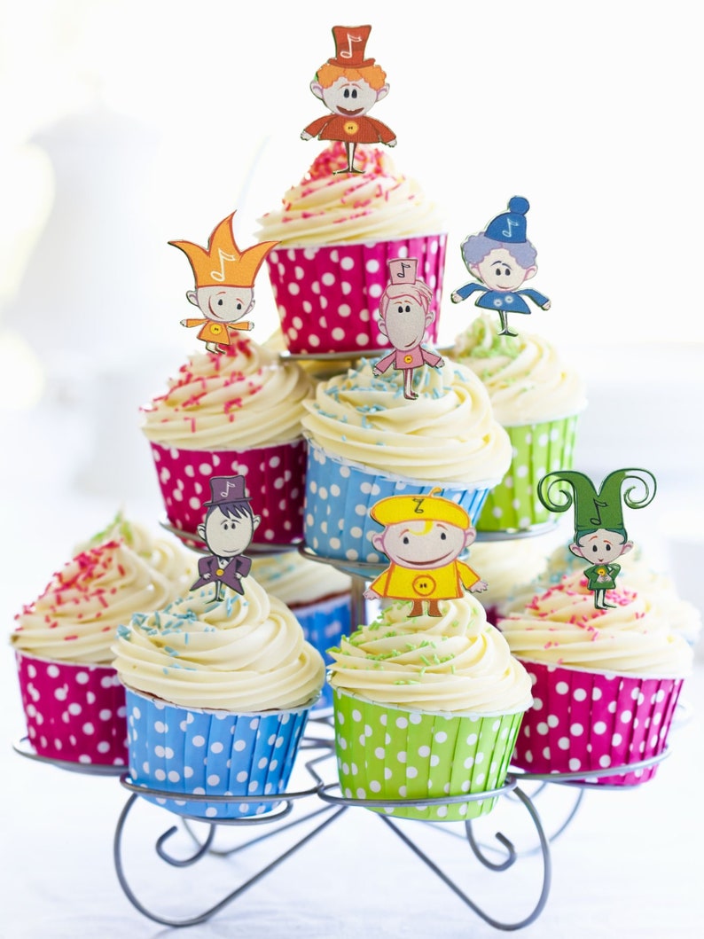 Notekins Theme Cupcake Toppers, Gender Neutral Birthday, Baby First ...