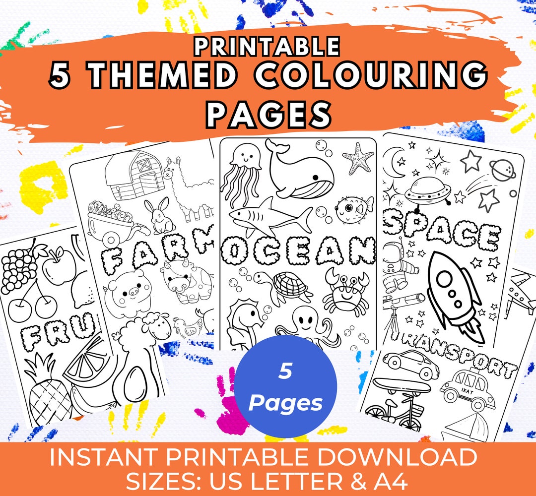 Themed Coloring Pages Kids Preschool Coloring Sheets Homeschool ...