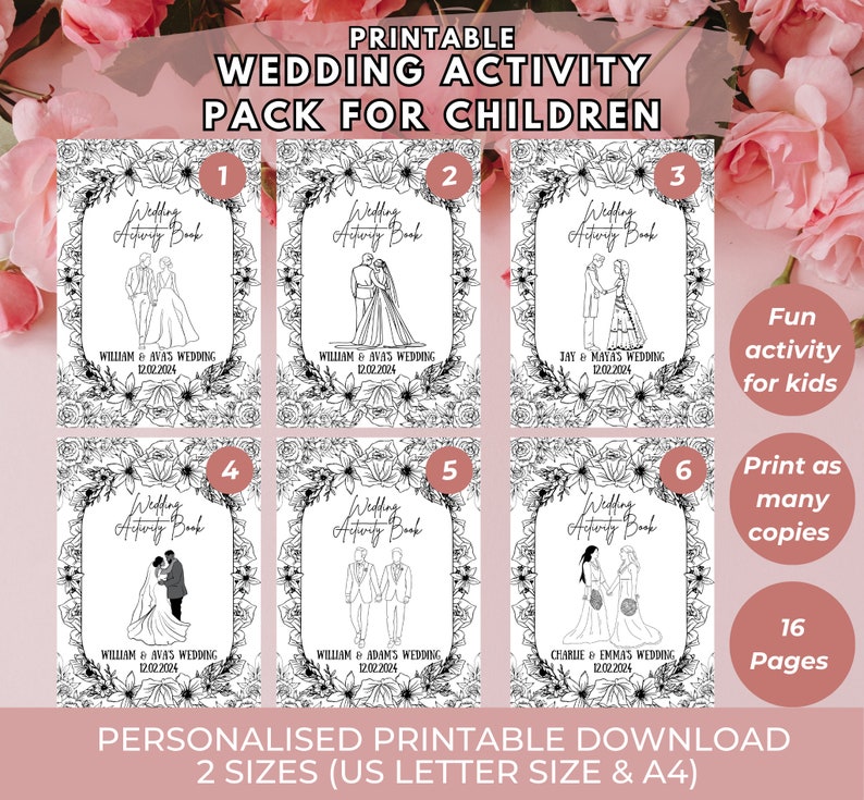 Wedding Activity Pack Children Wedding Activity Book for Wedding Tables ...