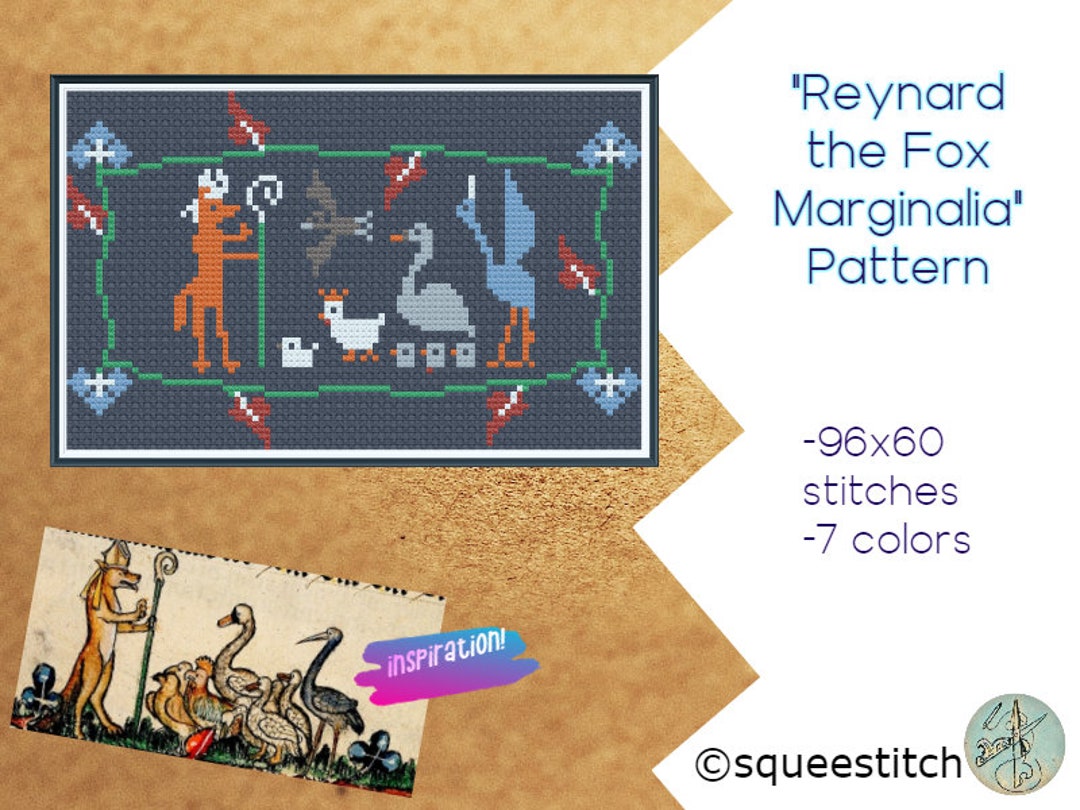 Reynard the Fox Marginalia Pattern - Etsy