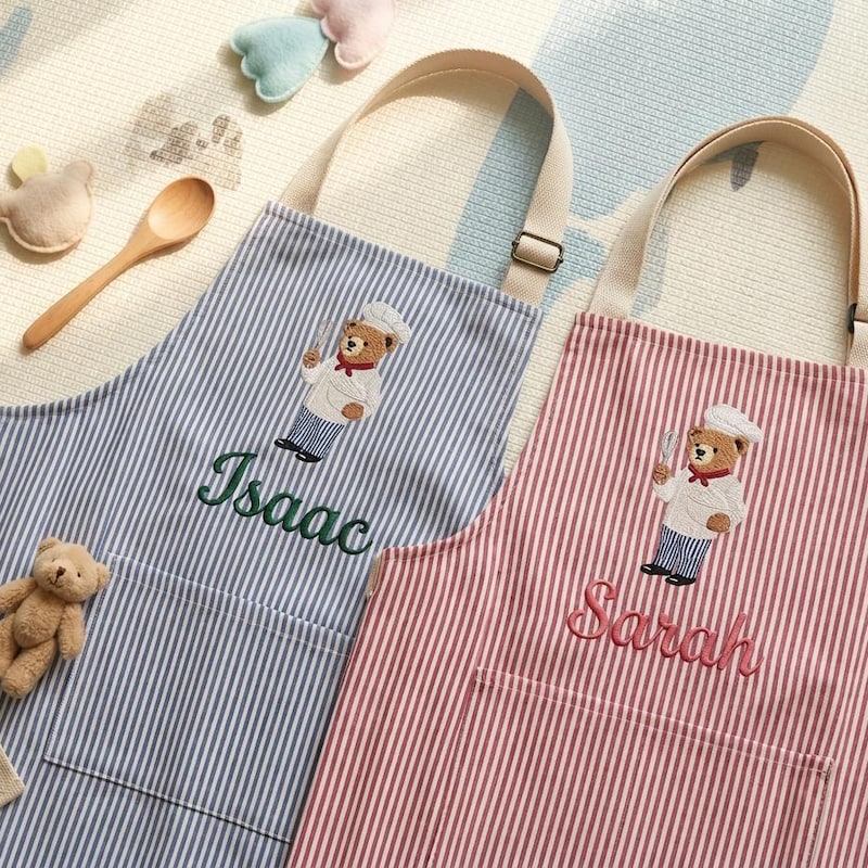 Bear Blue Apron - Etsy