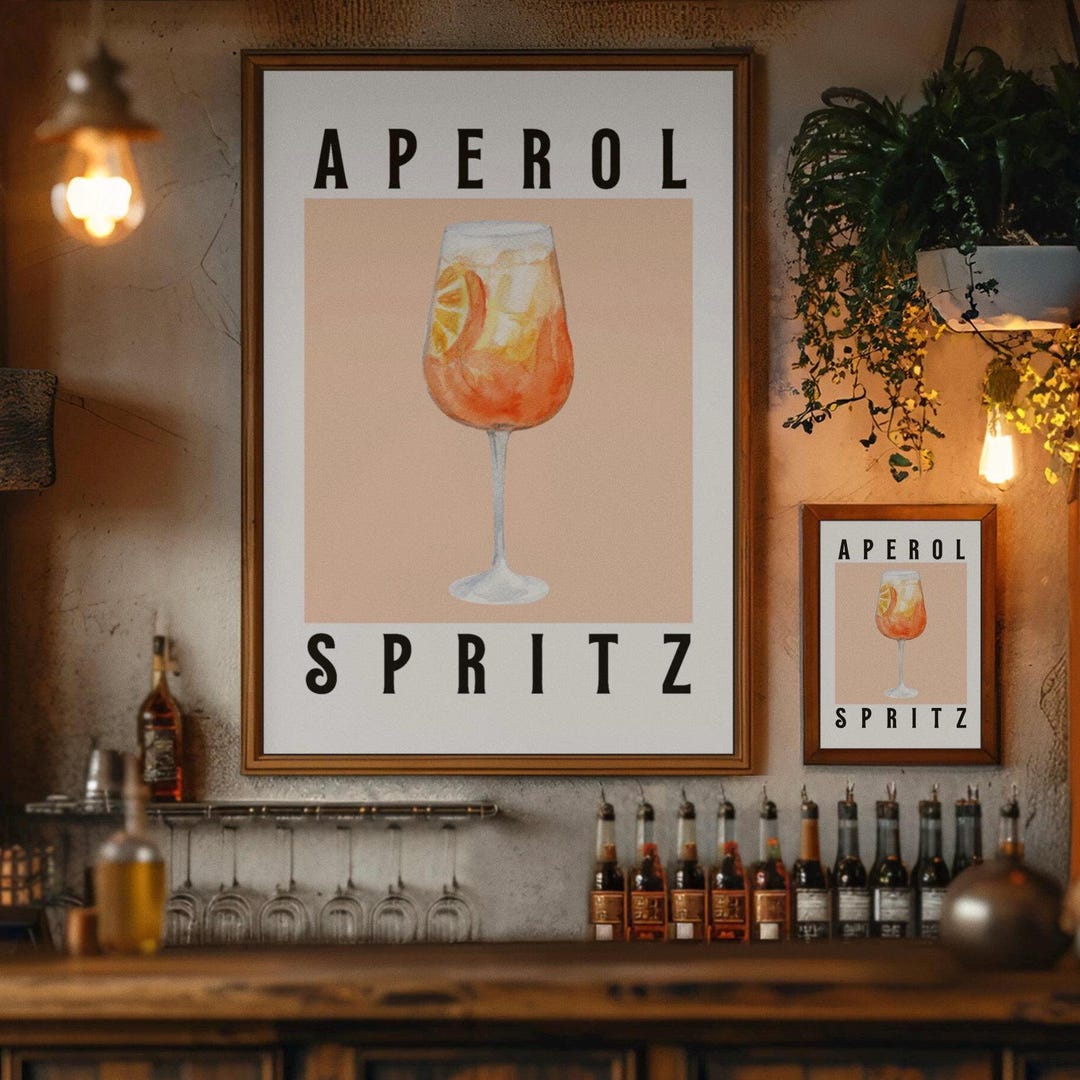 Aperol Spritz Cocktail Fine Art Poster Print Perfect for Wet Bars - Etsy