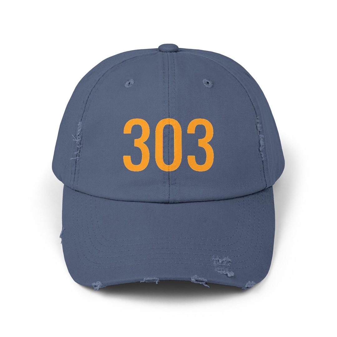 303 Denver Area Code Unisex Distressed Baseball Cap - Etsy