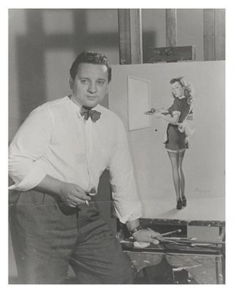 Gil ELVGREN EASEL Original Only One for All Pin-ups Coke Coca-cola ...