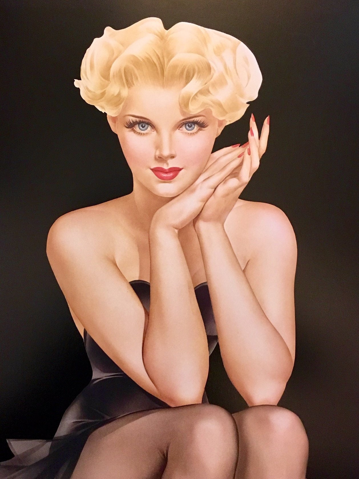 Last One Alberto Vargas Cover Girl Large 23x32 Rare Black Vintage Pinup