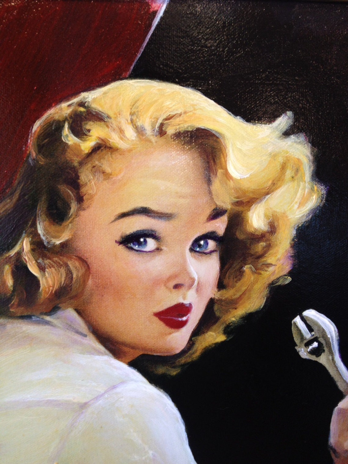 ELVGREN HELP WANTED Original Painting 24x30 Famous Pinup | Etsy