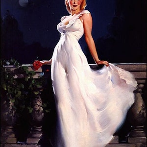 ELVGREN - DREAM GIRL- Moonlight Pinup - Art Deco Glamour Girl Pin-up ...