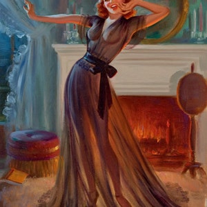 20x26 Canvas SURPRISE MILK - FRAHM See Through Lingerie Panties Pin-up ...