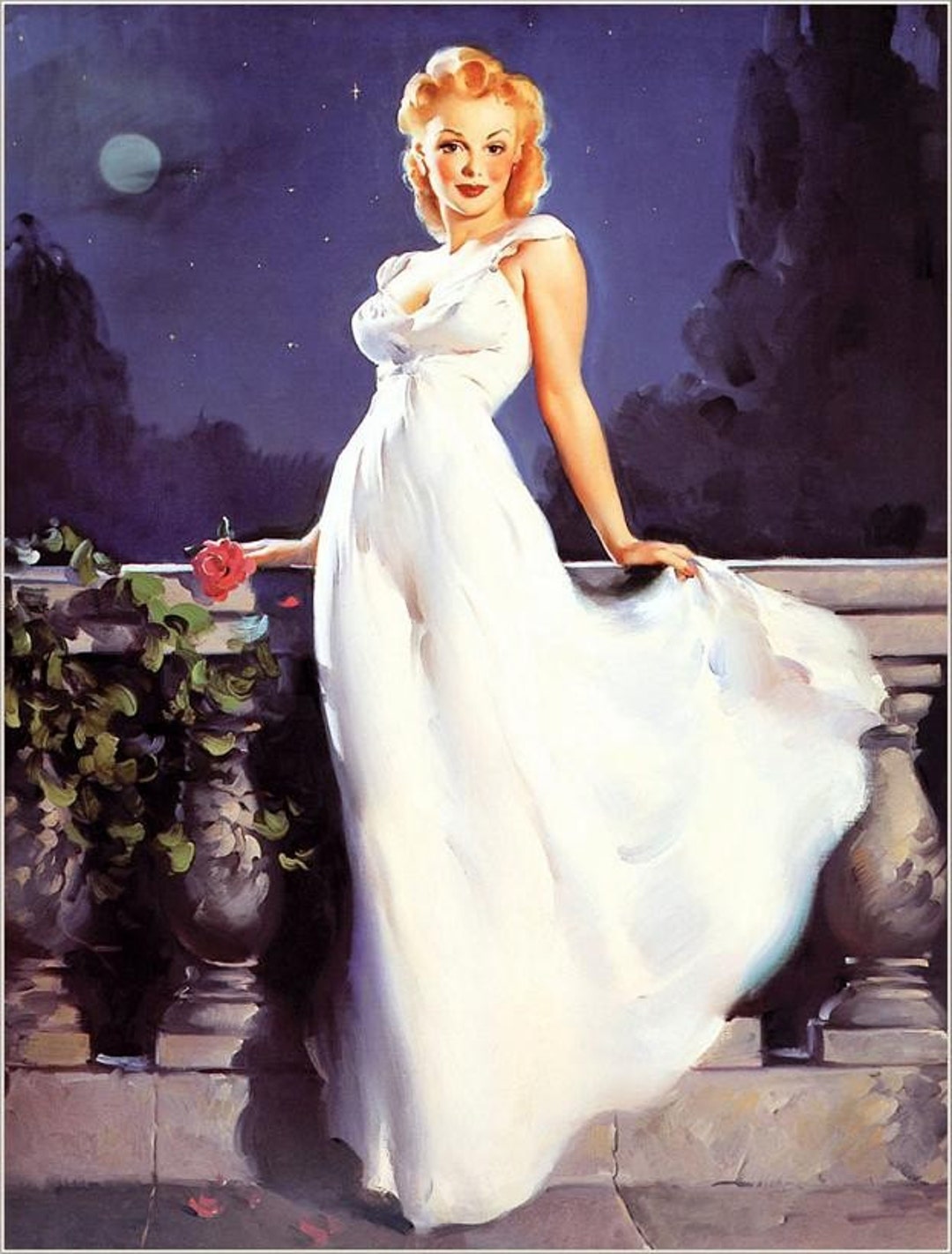 Sale ELVGREN Pin-up DREAM GIRL Moonlight 1940's Pinup Marilyn Monroe ...