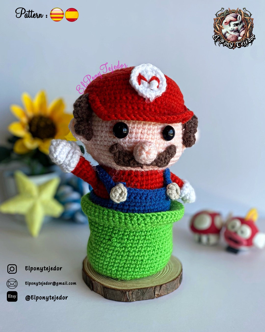 Mario Bros Amigurumi Crochet Pattern, in Catalan and Spanish // Mario ...