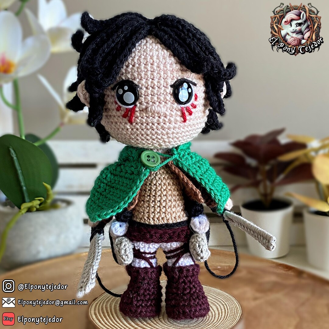 Crochet Amigurumi Pattern Eren Yeager attack on Titan / Shingeki No ...