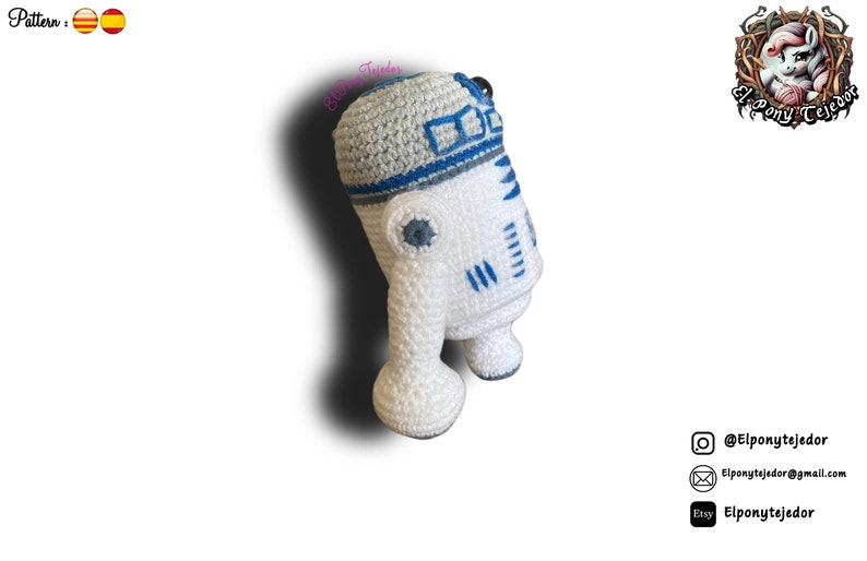 Amigurumi Crochet Pattern R2-D2, in Catalan and Spanish // Amigurumi ...