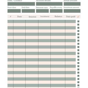 Debt Tracker Printable, Visual Debt Tracker Printable, Student Loan ...