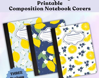 PRINTABLE Rainbow Swirly Stars Set of 3 Composition Notebook Covers ...