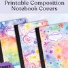 PRINTABLE Rainbow Swirly Stars Set of 3 Composition Notebook Covers ...