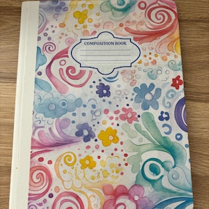 PRINTABLE Rainbow Swirly Stars Set of 3 Composition Notebook Covers ...