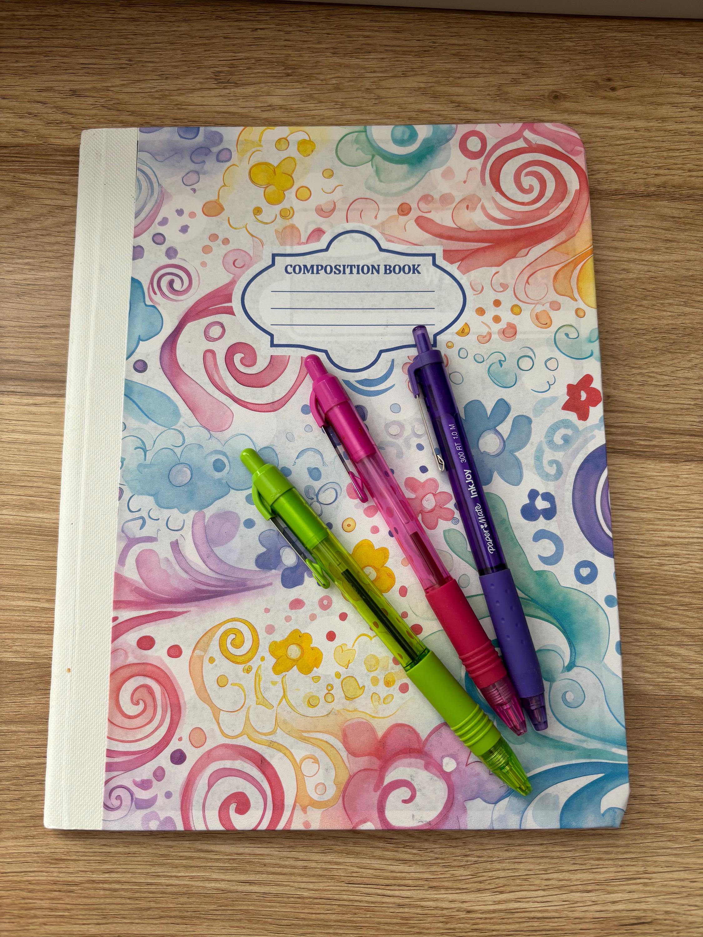 PRINTABLE Rainbow Swirly Stars Set of 3 Composition Notebook Covers ...