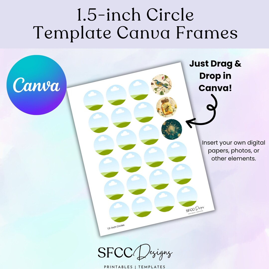 1.5 Inch Round Editable Canva Template | Jewelry Making, Junk Journal ...