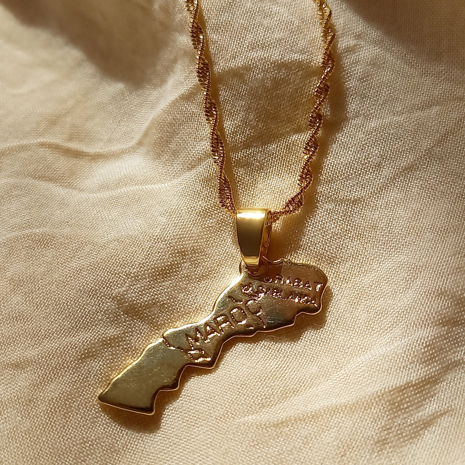 Morocco Necklace - 18K Gold Plated Necklace - Etsy