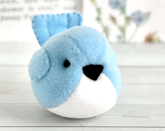 Kawaii Plush Bird Handmade Blue Bird Stuffed Animal Plush Bird Pastel ...