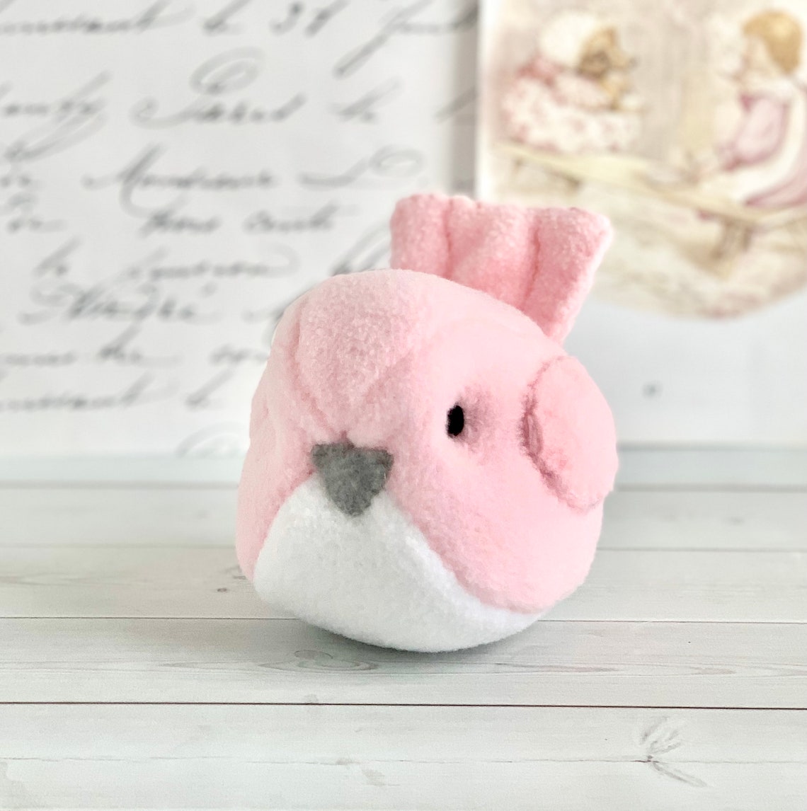 Kids Light Pink Bird Stuffed Animal Childrens Handmade Plush | Etsy