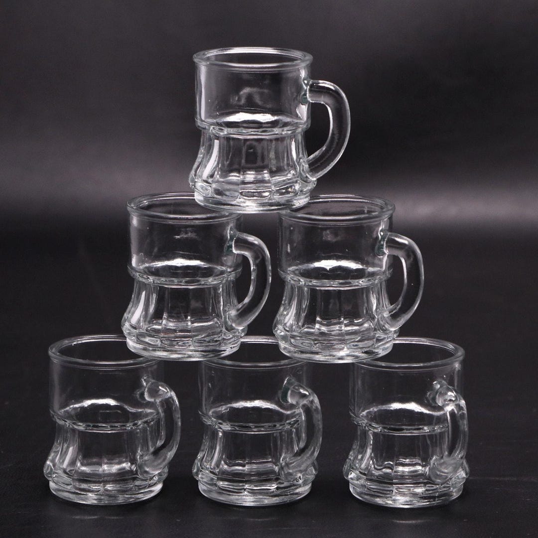 Federal Glass 6pc Set Mini Toy Beer Mug Shot Glasses FEG74 1940's - Etsy