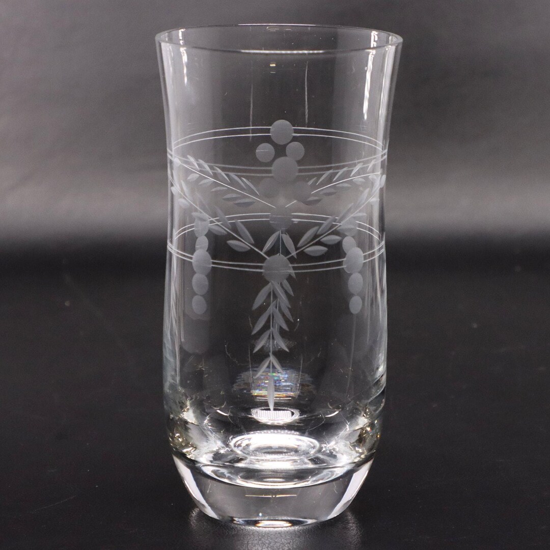 Tabla Crystal TAZ3 Etched Tumbler 6" Vintage Glass - Etsy