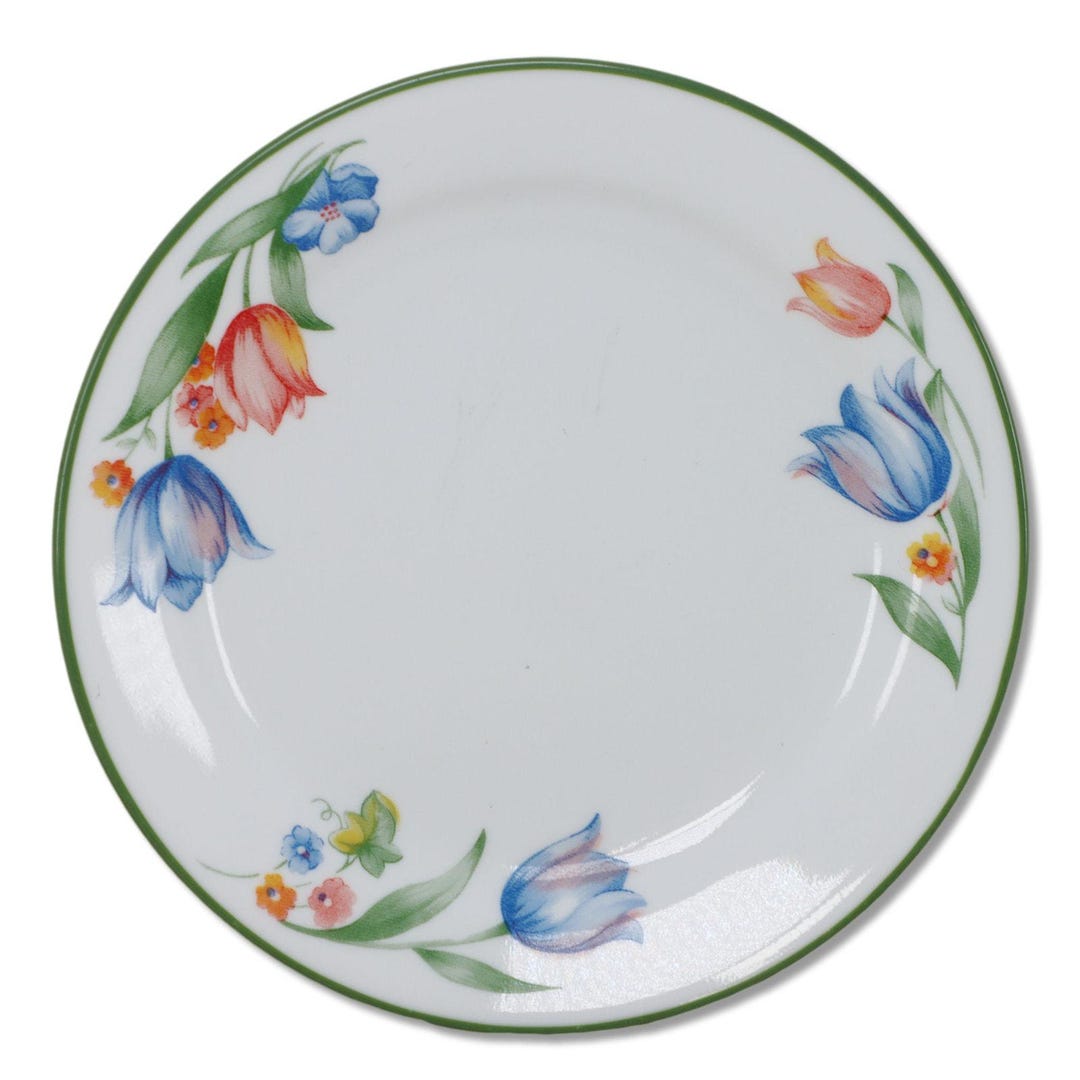 Corelle Fresh Cut Tulips Glass Salad Plate Corning 7 1/4 Vintage 1998 ...
