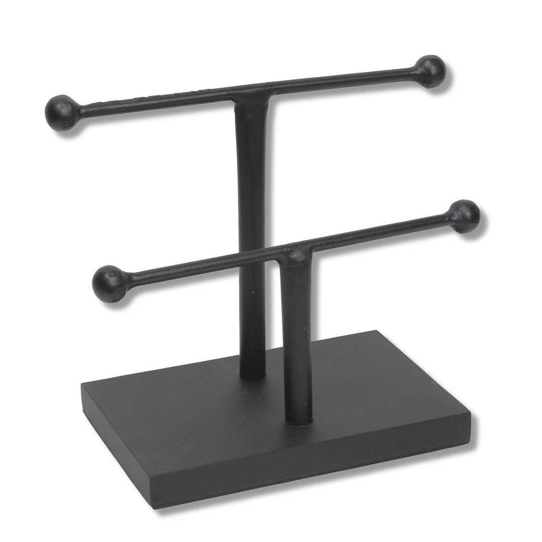 Black Jewelry T Bar Display Stand Indonesian 7 1/2 & 5 H Bars 9 1/2 W ...