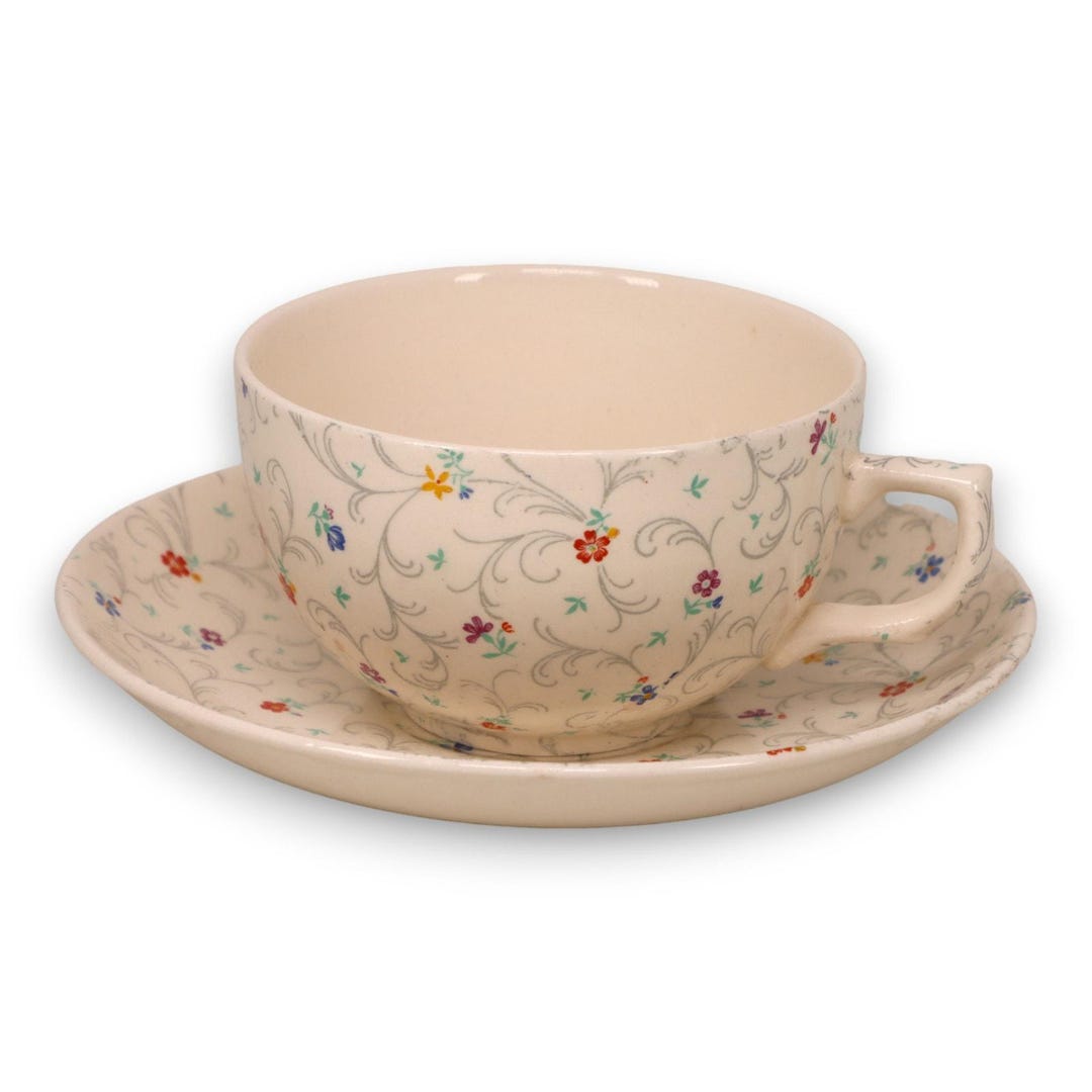 Simpsons Ambassador Ware Tea Cup Saucer Set England Vintage 1940's - Etsy