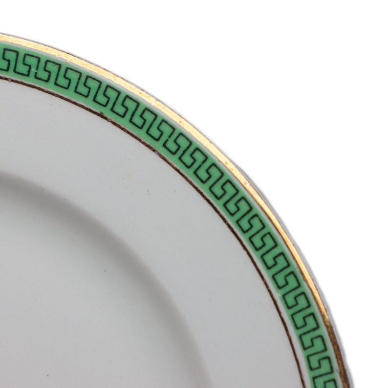 WH Grindley the Olympic Green Greek Key Gold Trimmed 7" Salad Plate ...