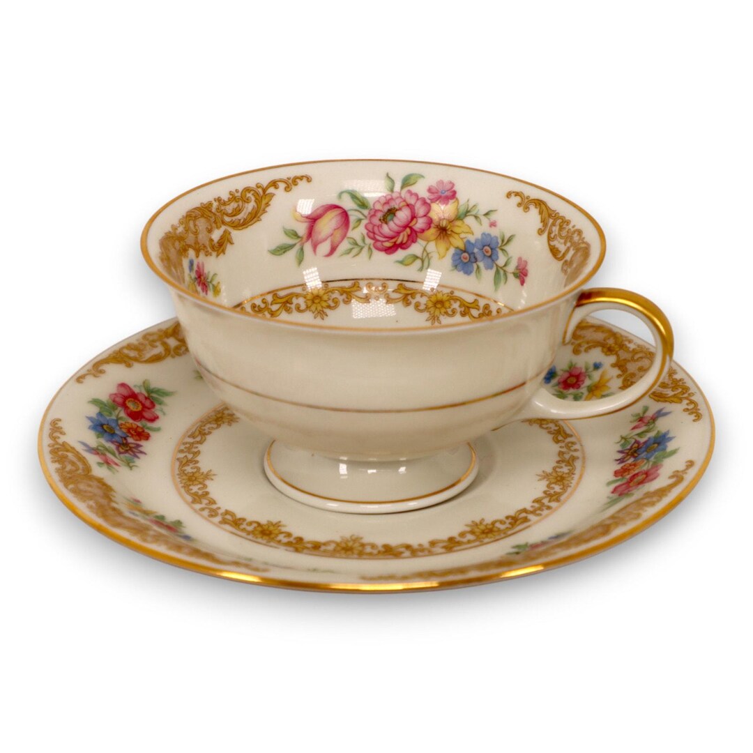 Baronet Rydal Eschenbach Tea Cup Saucer Set Gold Trim Germany Vintage ...