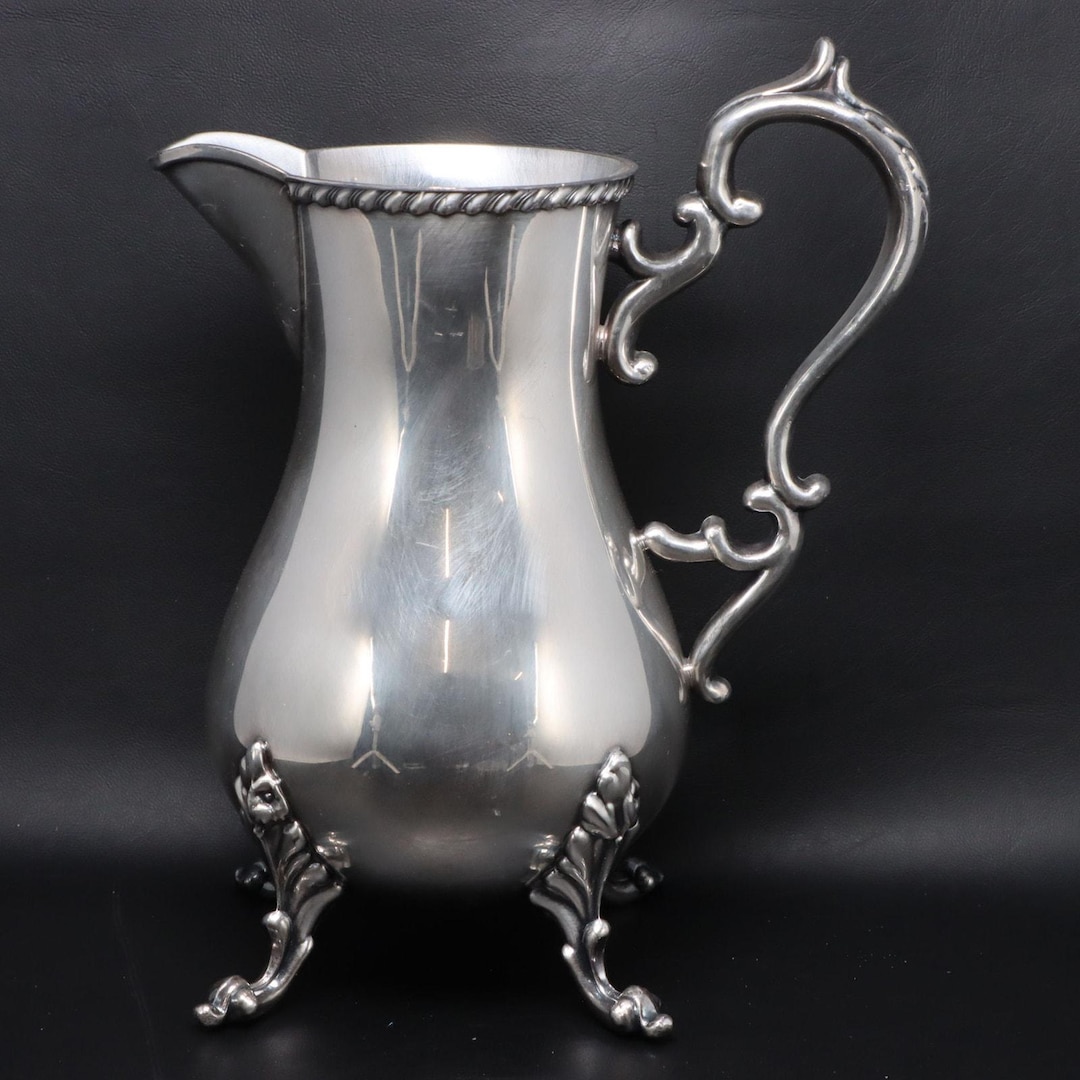 FS Sheffield Silver Plate Shield Crown Helmet Hallmarks Water Pitcher ...