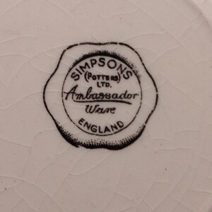 Simpsons Ambassador Ware Tea Cup Saucer Set England Vintage 1940's - Etsy