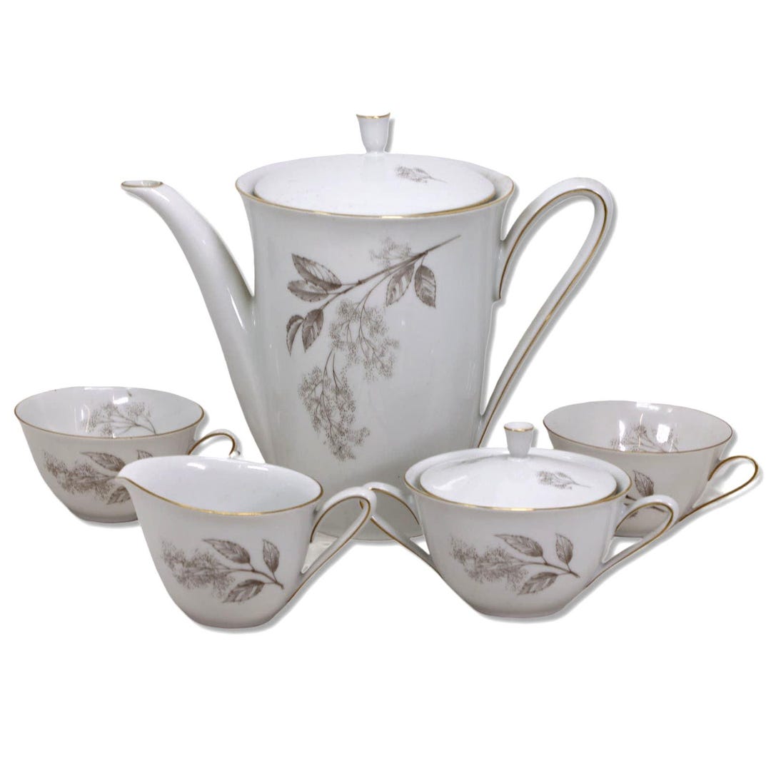 Hutschenreuther 5pc 2382 Sissi Tea Service Set Teapot Cream Sugar Cups ...