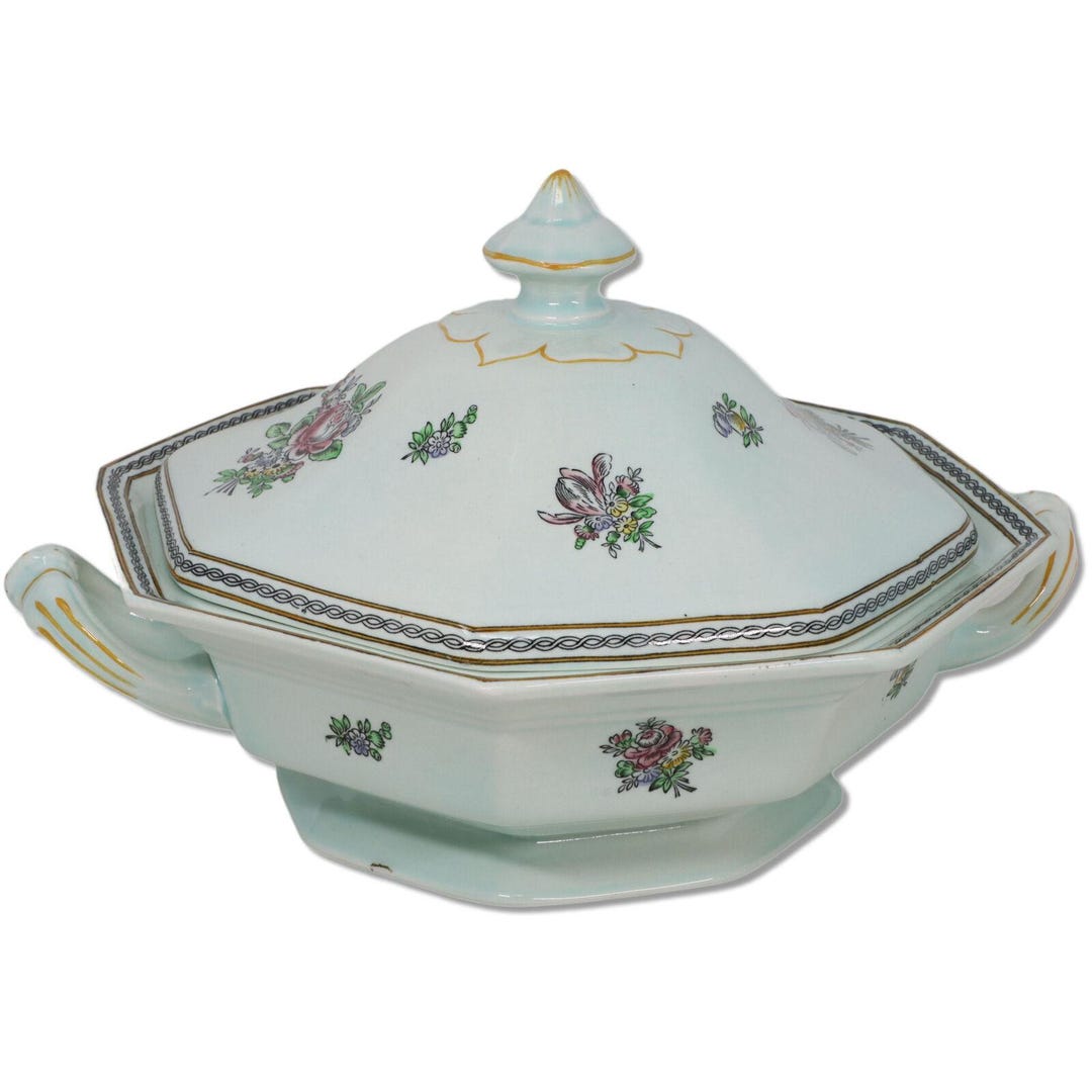Adams Calyx Ware Nanking 2291 Lidded Serving Vegetable Bowl England ...