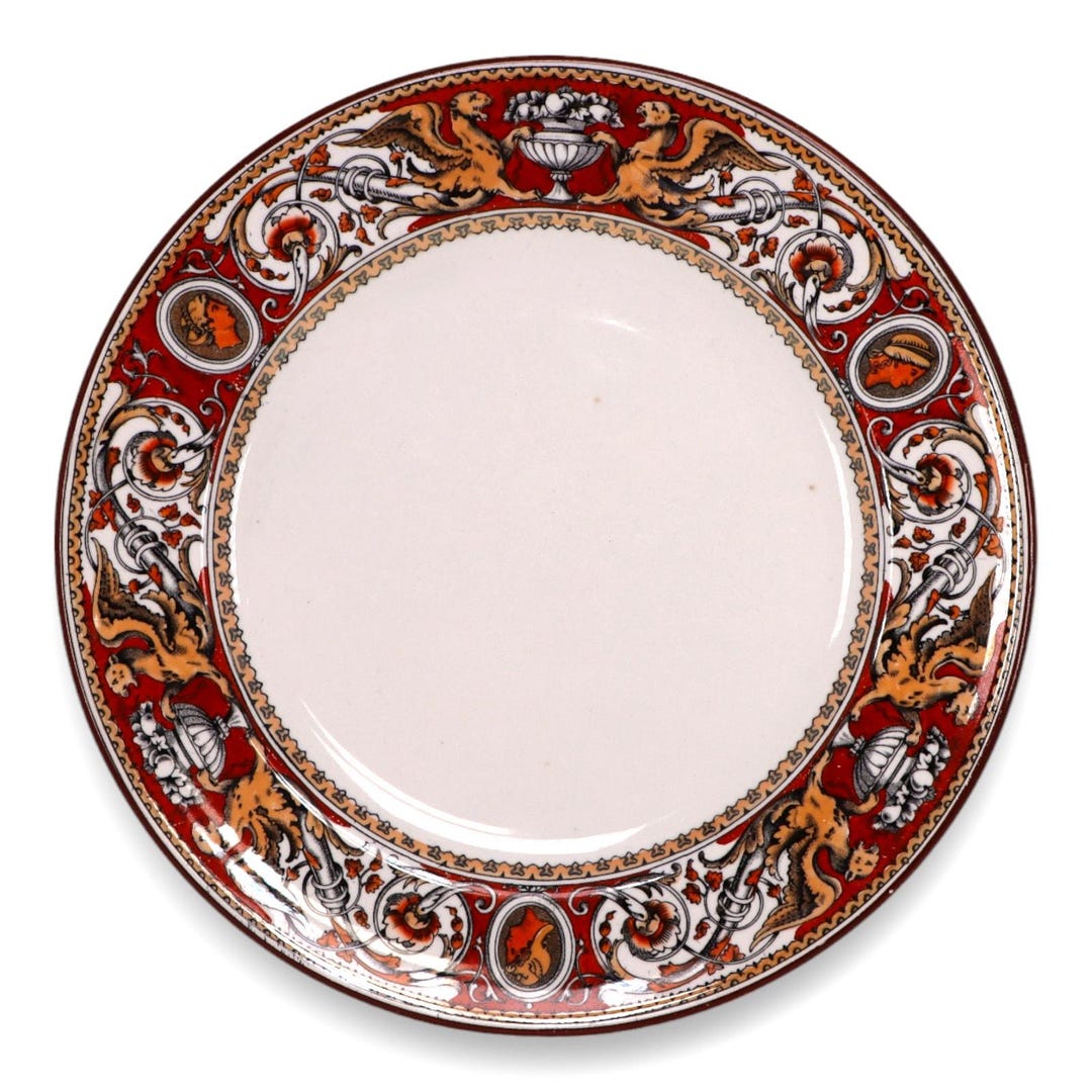 Minton Florentine Red C495 Dinner Plate 10 1/2" England Antique 1862 - Etsy